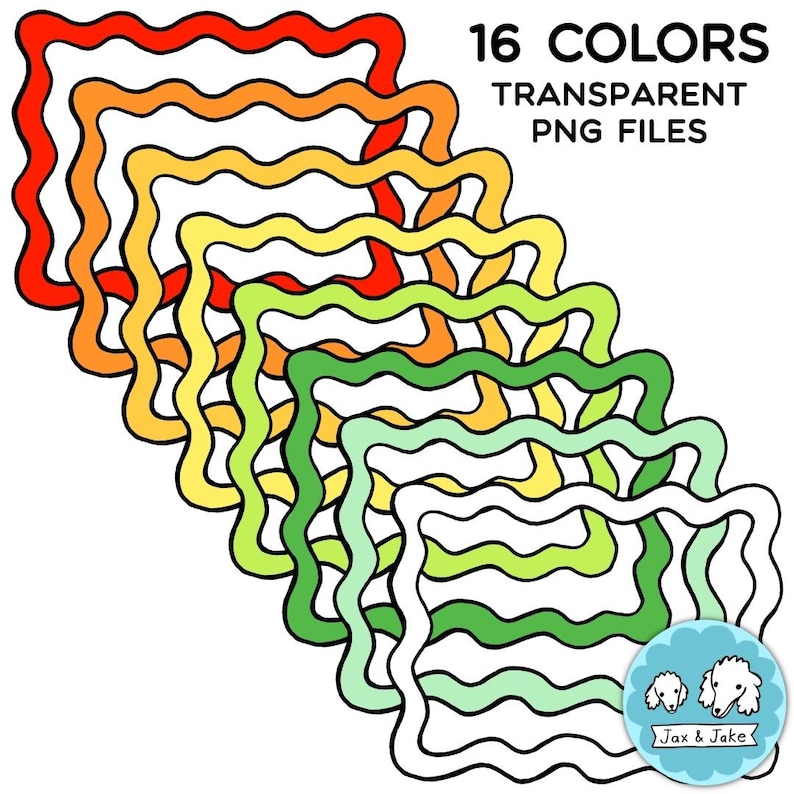 Wavy Clipart Page Borders - Chunky Hand Drawn Doodle Thick Clip Art ...