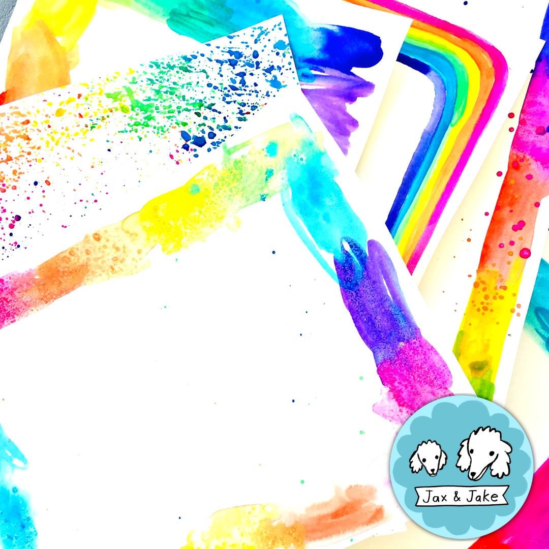 MORE Colorful Rainbow Watercolor Clipart Borders Clip Art - Etsy