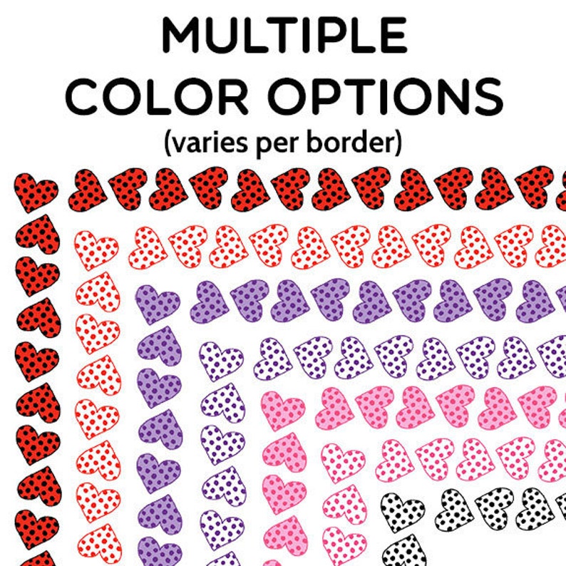 Valentine Clipart Border Set, Heart Border, Valentine's Day Clip Art ...