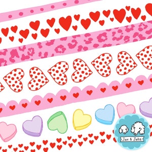 Valentine Clipart Border Set, Heart Border, Valentine's Day Clip Art ...