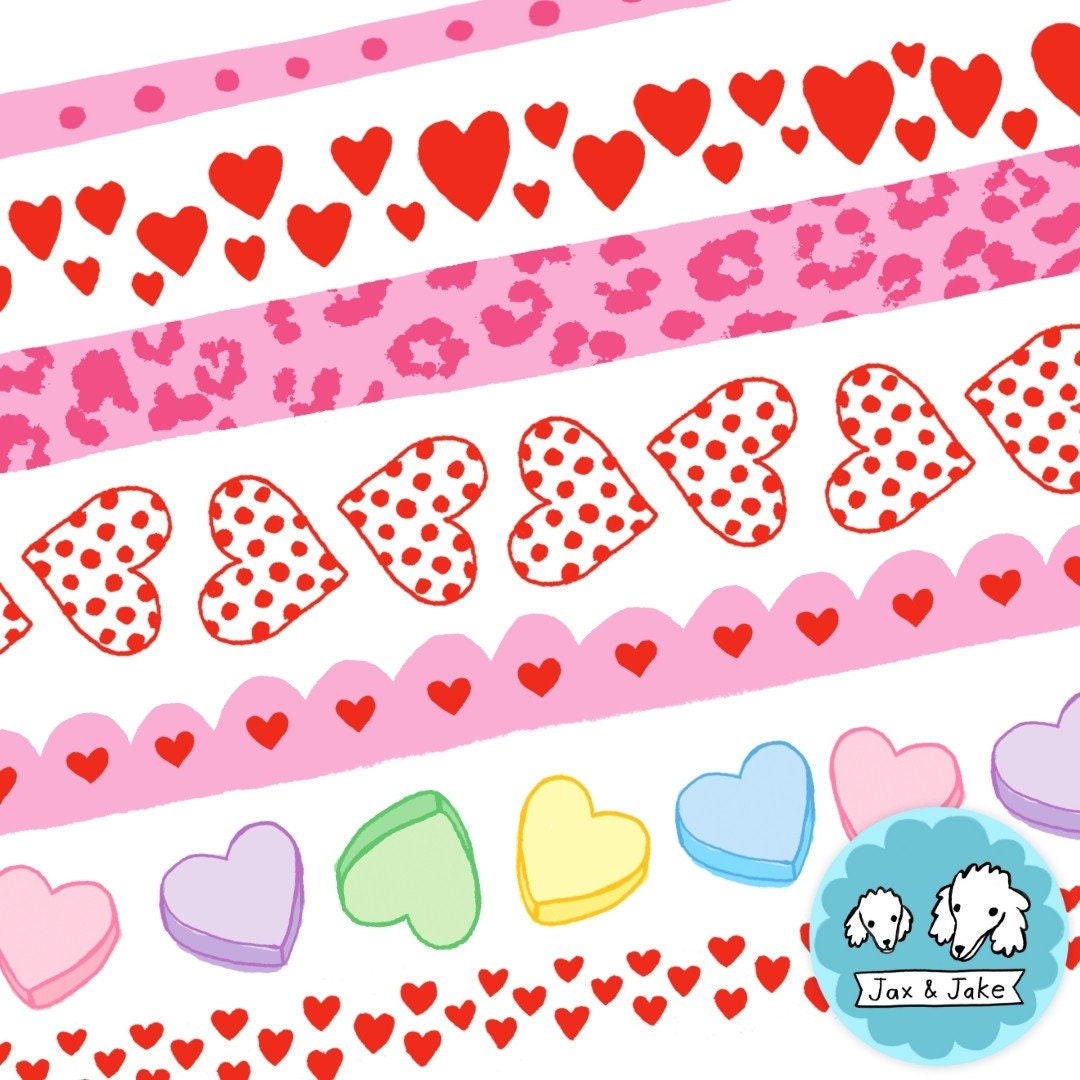 Valentine Clipart Border Set, Heart Border, Valentine's Day Clip Art ...