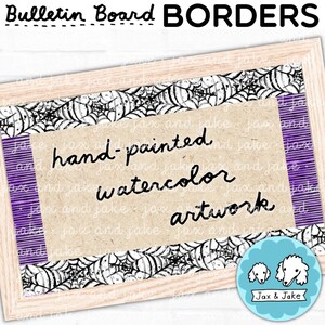 Watercolor Halloween Bulletin Board Borders, Printable Fall Classroom ...