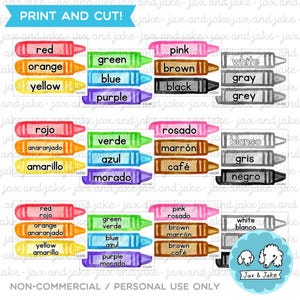 Crayon Color Posters Classroom Decor - Colors in English & Spanish ...