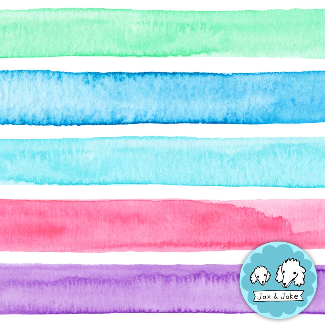 Basic Watercolor Border Clipart Hand-painted Clip Art Page - Etsy