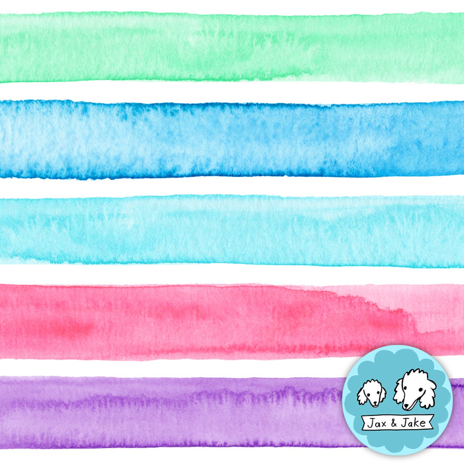 Basic Watercolor Border Clipart Hand-painted Clip Art Page - Etsy