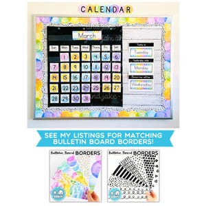 Pastel Rainbow Watercolor Classroom Calendar Cards for Pocket Chart ...