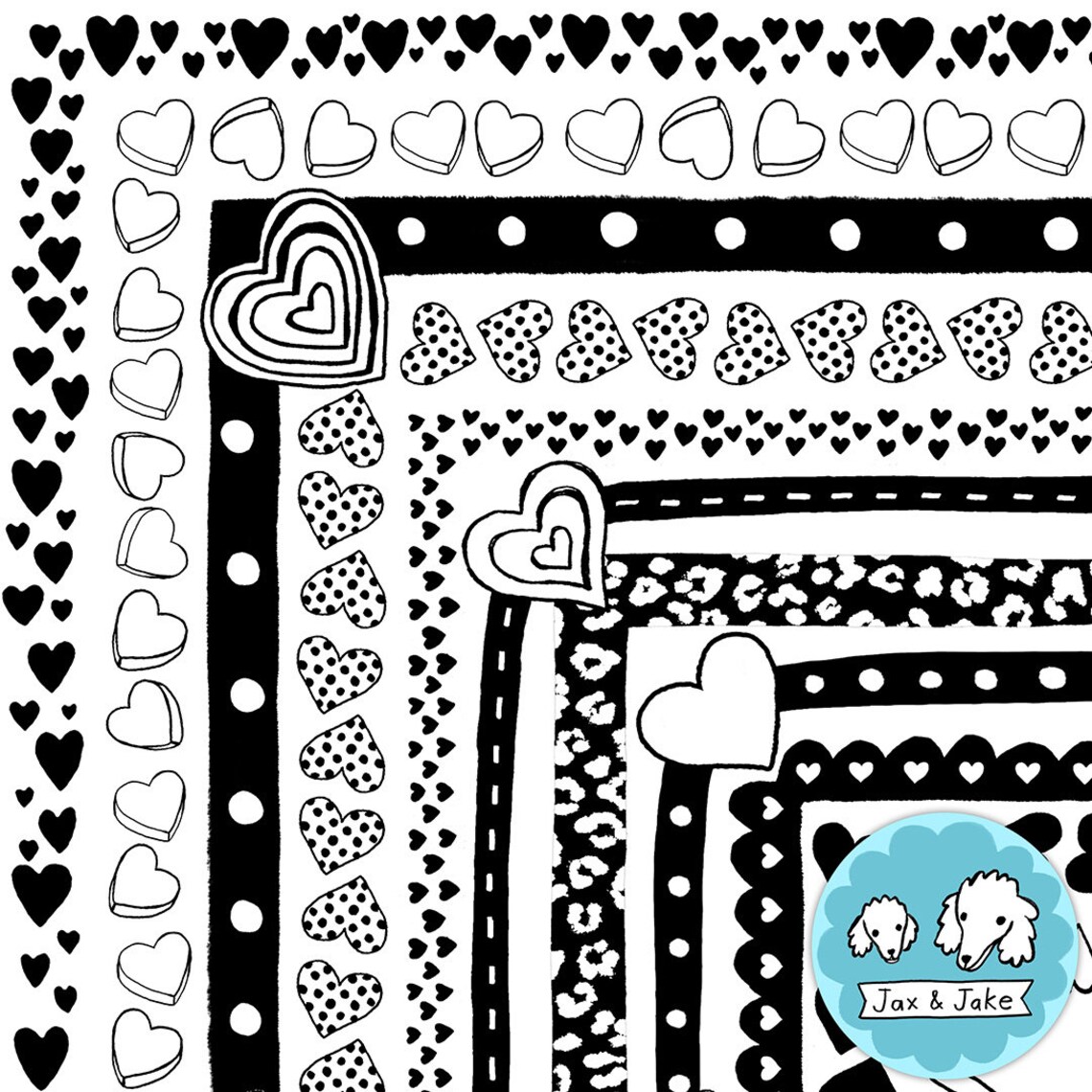 Valentine Clipart Border Set, Heart Border, Valentine's Day Clip Art ...