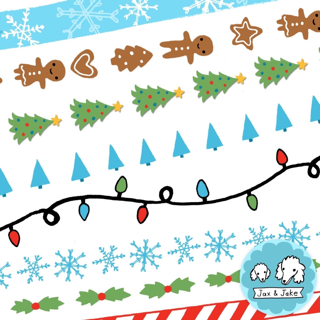 Christmas Clipart Border Set, 98 Winter Clipart Page Borders, Holiday ...