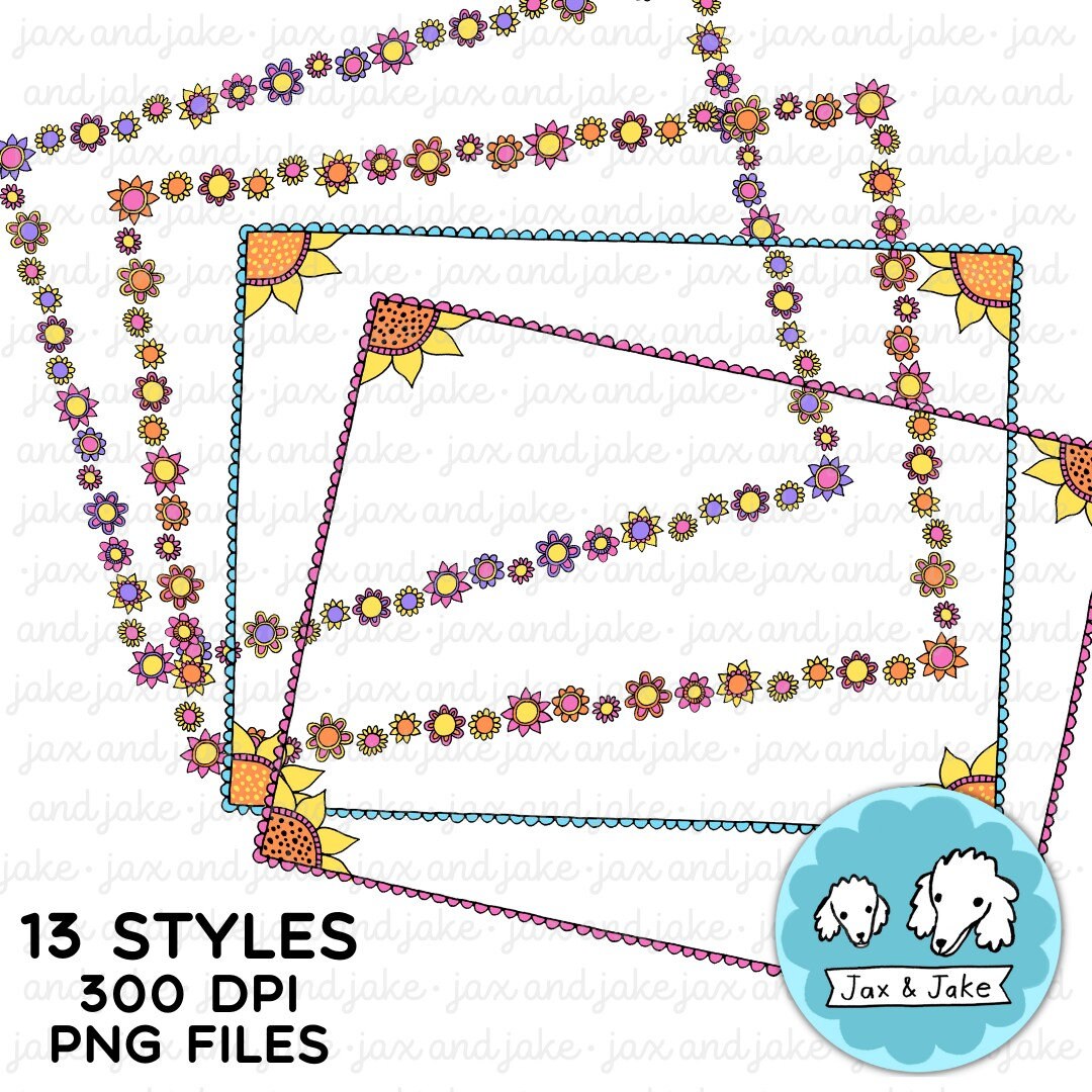 Spring Clipart Borders - Bee Butterfly Ladybug Flower Clip Art Page ...