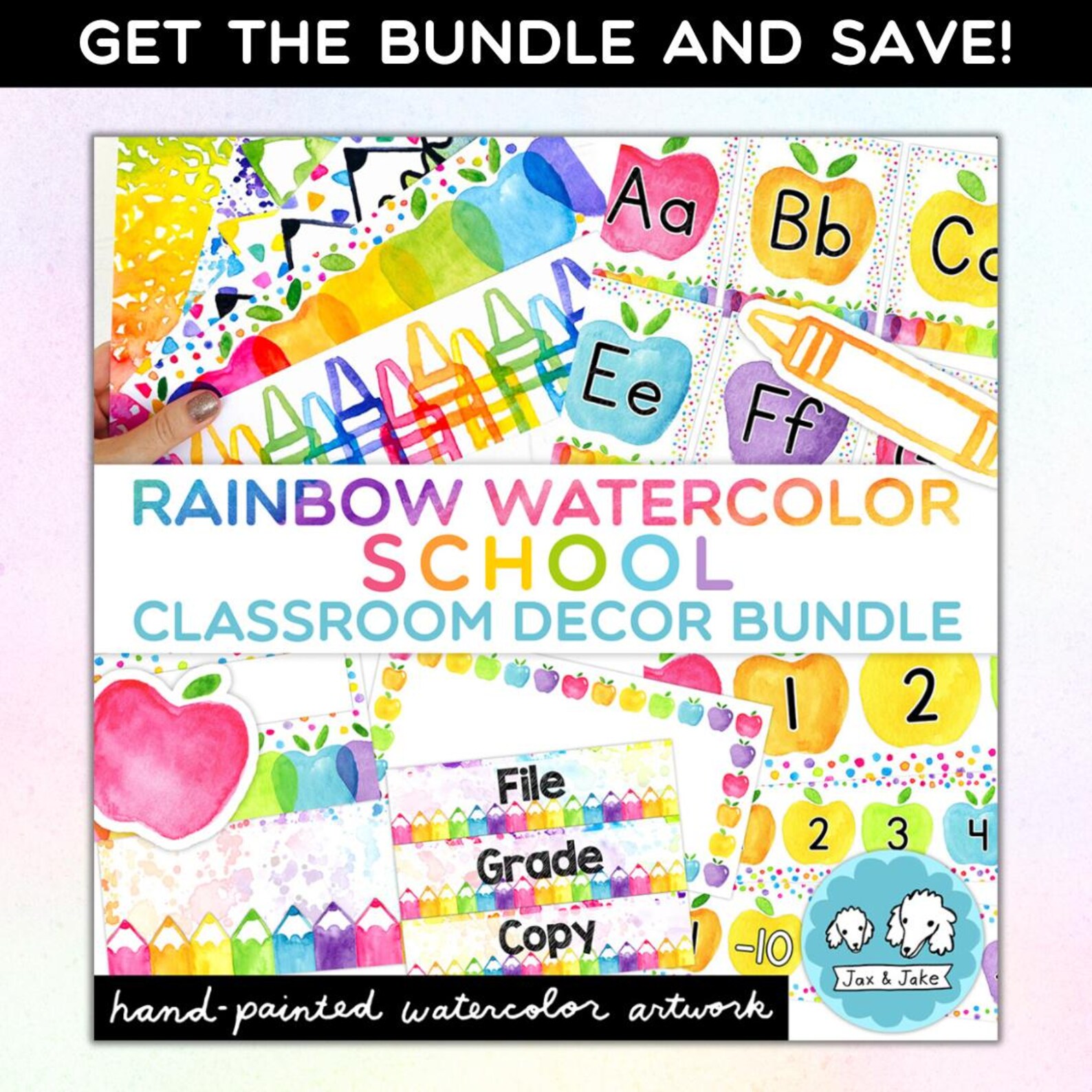 Rainbow Watercolor Back to School Slides Templates for Google Slides ...
