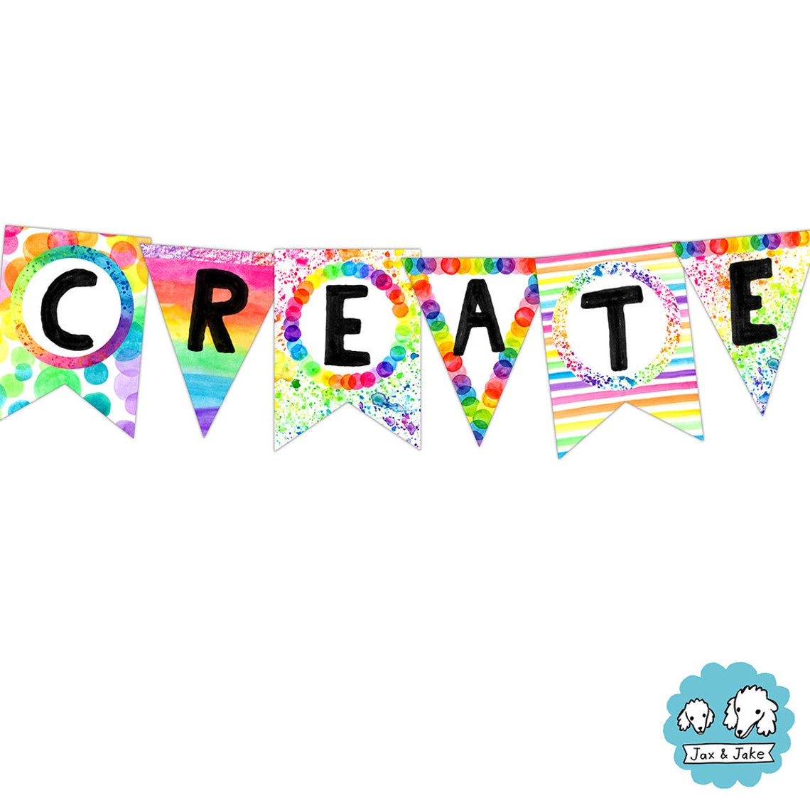 Editable Rainbow Watercolor Bulletin Board Banners Printable - Etsy