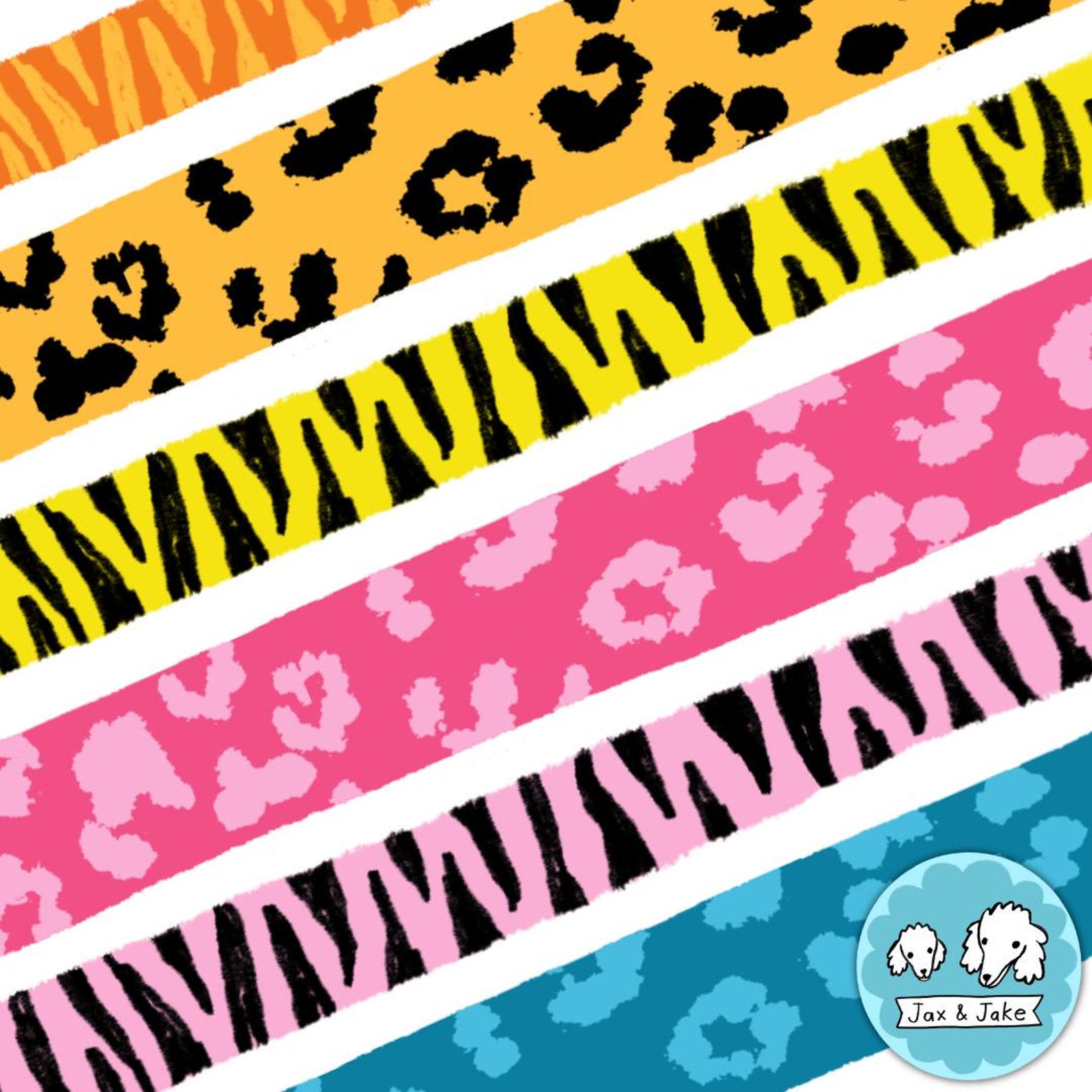 Rainbow Leopard and Zebra Clipart Borders, Animal Print Frames, Jungle ...