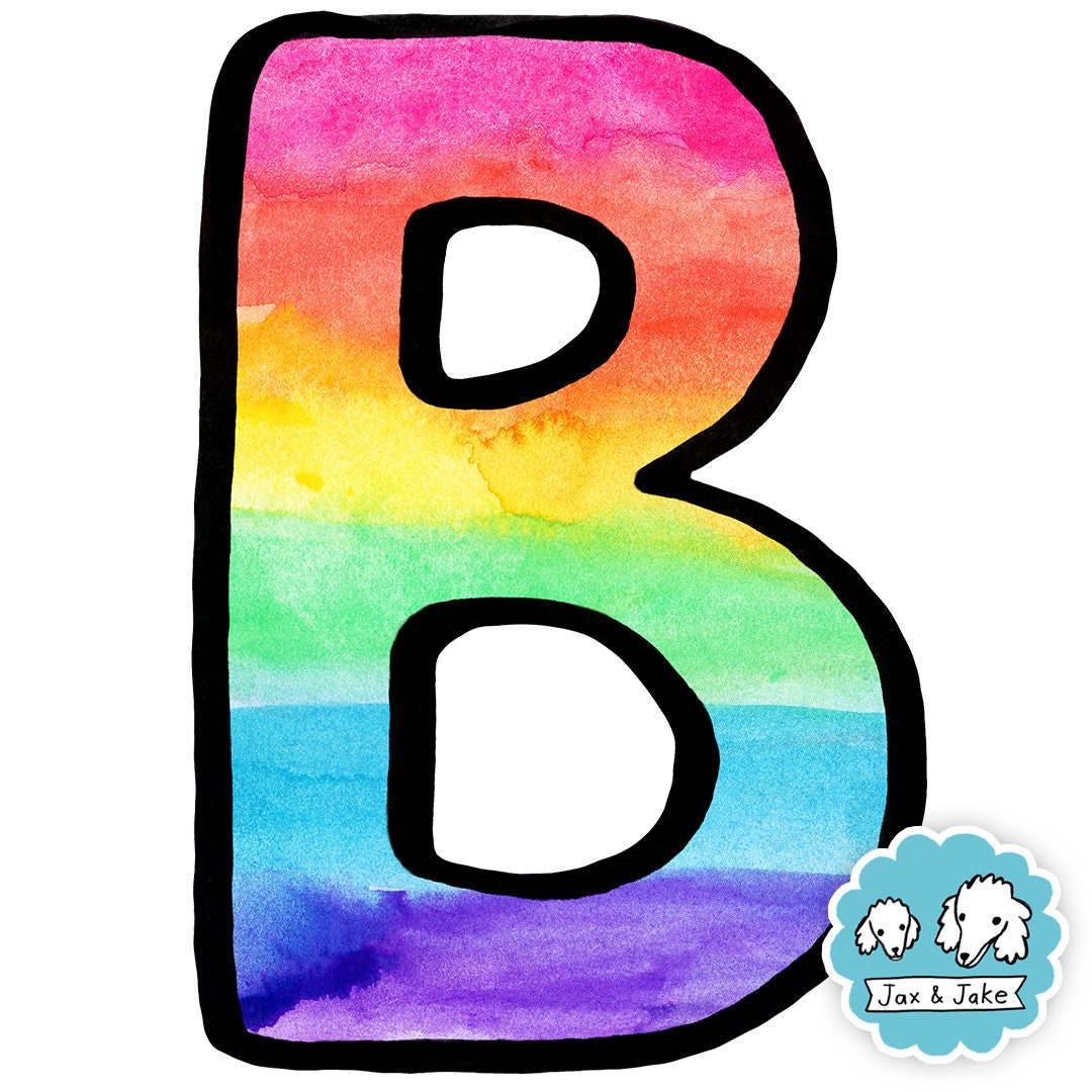 Printable Rainbow Watercolor Bulletin Board Letters and - Etsy