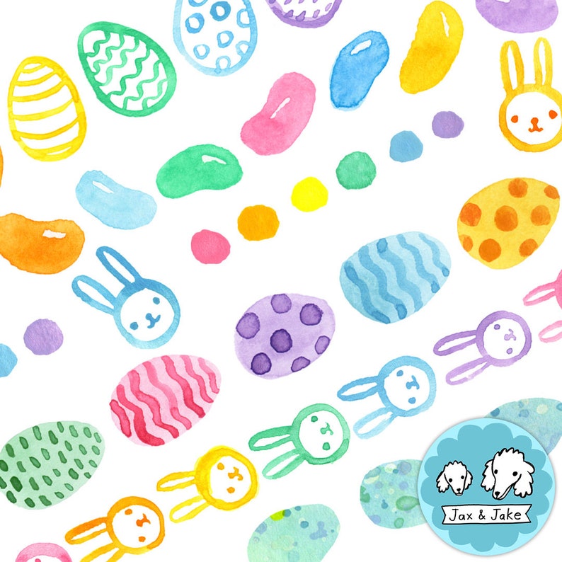 Watercolor Easter Clipart Borders, Spring Rainbow Easter Egg, Cute ...