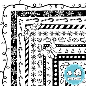 Christmas Clipart Border Set, 98 Winter Clipart Page Borders, Holiday ...