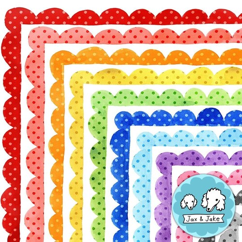Watercolor Pastel Rainbow Clipart Borders Spring Clip Art for - Etsy
