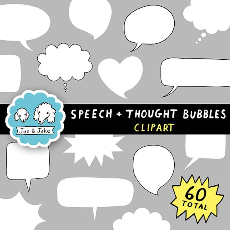 Speech Bubbles and Thought Bubbles Clipart - Etsy