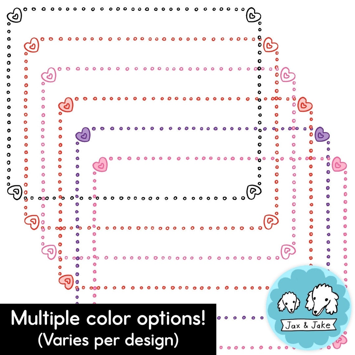 Skinny Valentine Clipart Borders, Valentine’s Day Clip Art Thin ...