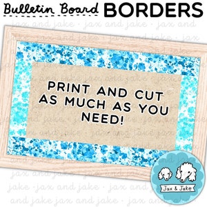 Watercolor Splatter Bulletin Board Borders - Printable Rainbow ...