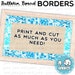 Watercolor Splatter Bulletin Board Borders Printable Rainbow Watercolor ...