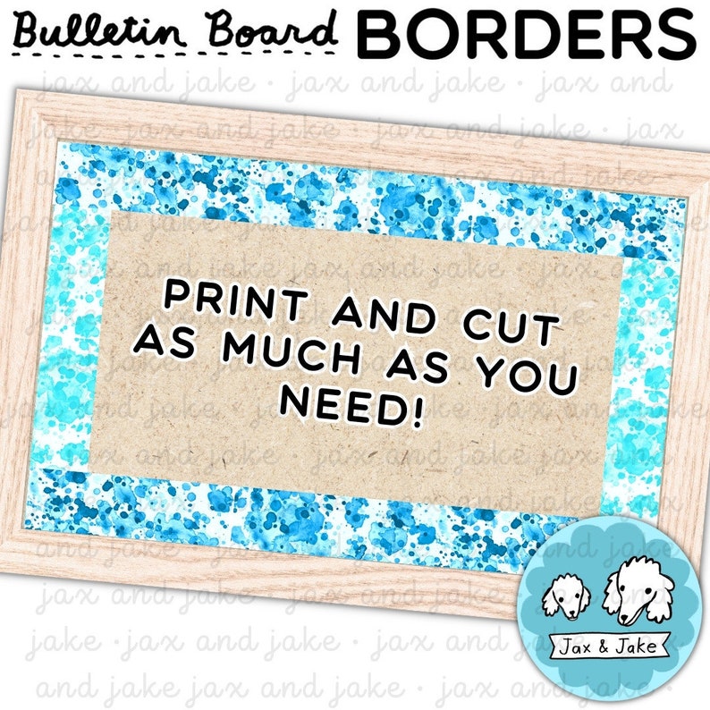 Watercolor Splatter Bulletin Board Borders Printable Rainbow - Etsy
