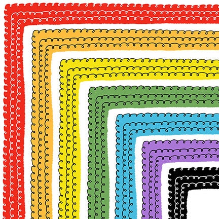 Curly Q Clipart Border Set Bright and Colorful Clipart Borders - Etsy