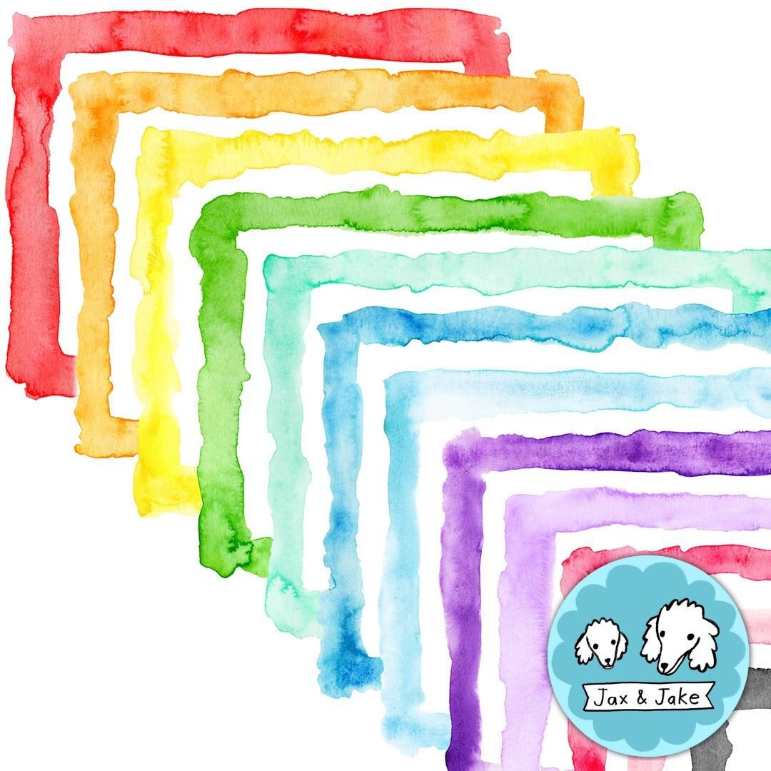 Watercolor Clipart Borders, Watercolour Clip Art Frames, Colorful ...