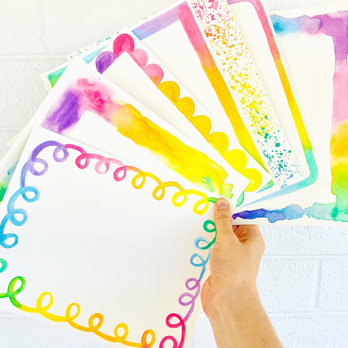 Pastel Rainbow Watercolor Border Clipart Watercolour Clip - Etsy Canada