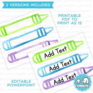 Watercolor Crayon Decor & Editable Labels - Rainbow Classroom Decor ...