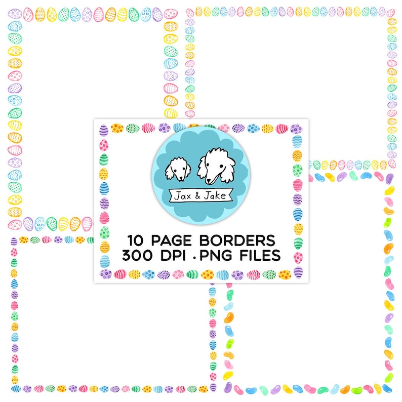 Watercolor Easter Clipart Borders, Spring Rainbow Easter Egg, Cute ...