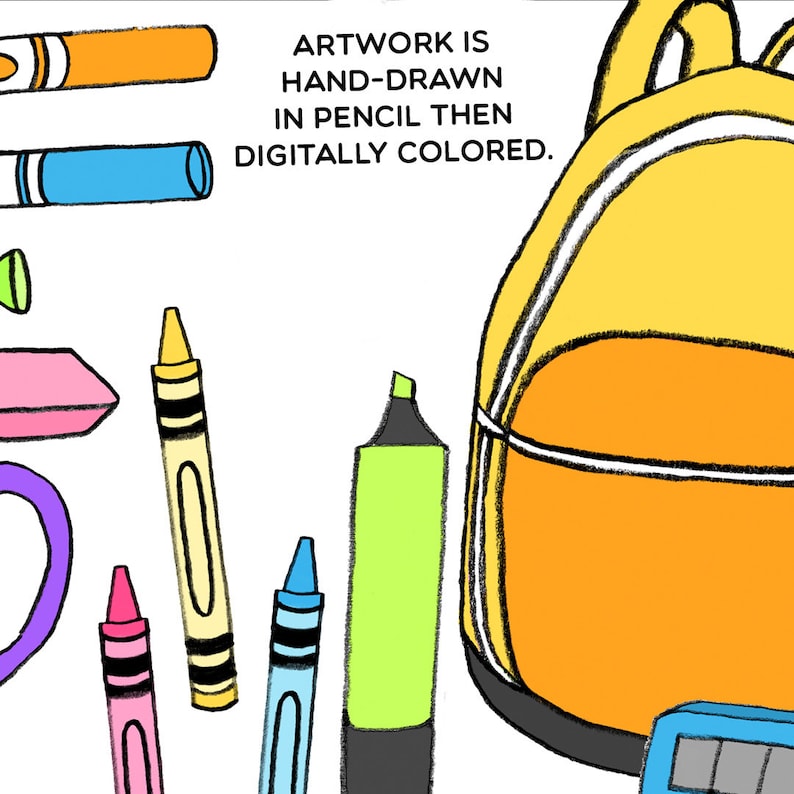 School Clipart Back to School Supplies Clip Art Pencil - Etsy