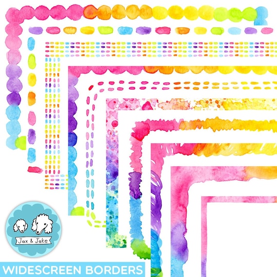 Bright Rainbow Watercolor SLIDE BORDERS Powerpoint Slide - Etsy
