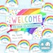 Editable Rainbow Watercolor Door Decor, Welcome Sign, Printable ...
