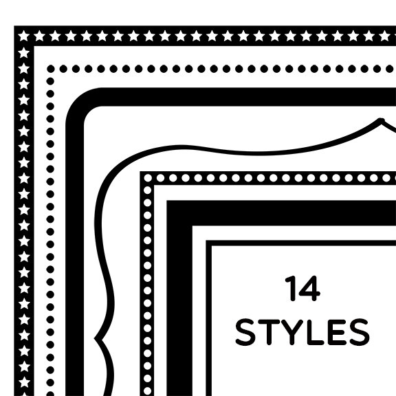 BASIC Borders 182 Simple and Colorful Clip Art Page Borders PNG ...