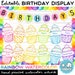 Editable Rainbow Watercolor Birthday Display, Printable Cupcake ...