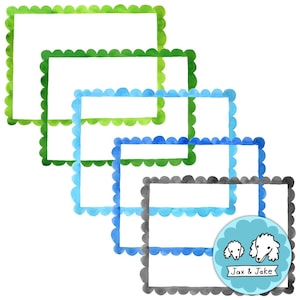 Watercolor Scallop Clipart Borders, Hand Painted Decorative Rainbow ...