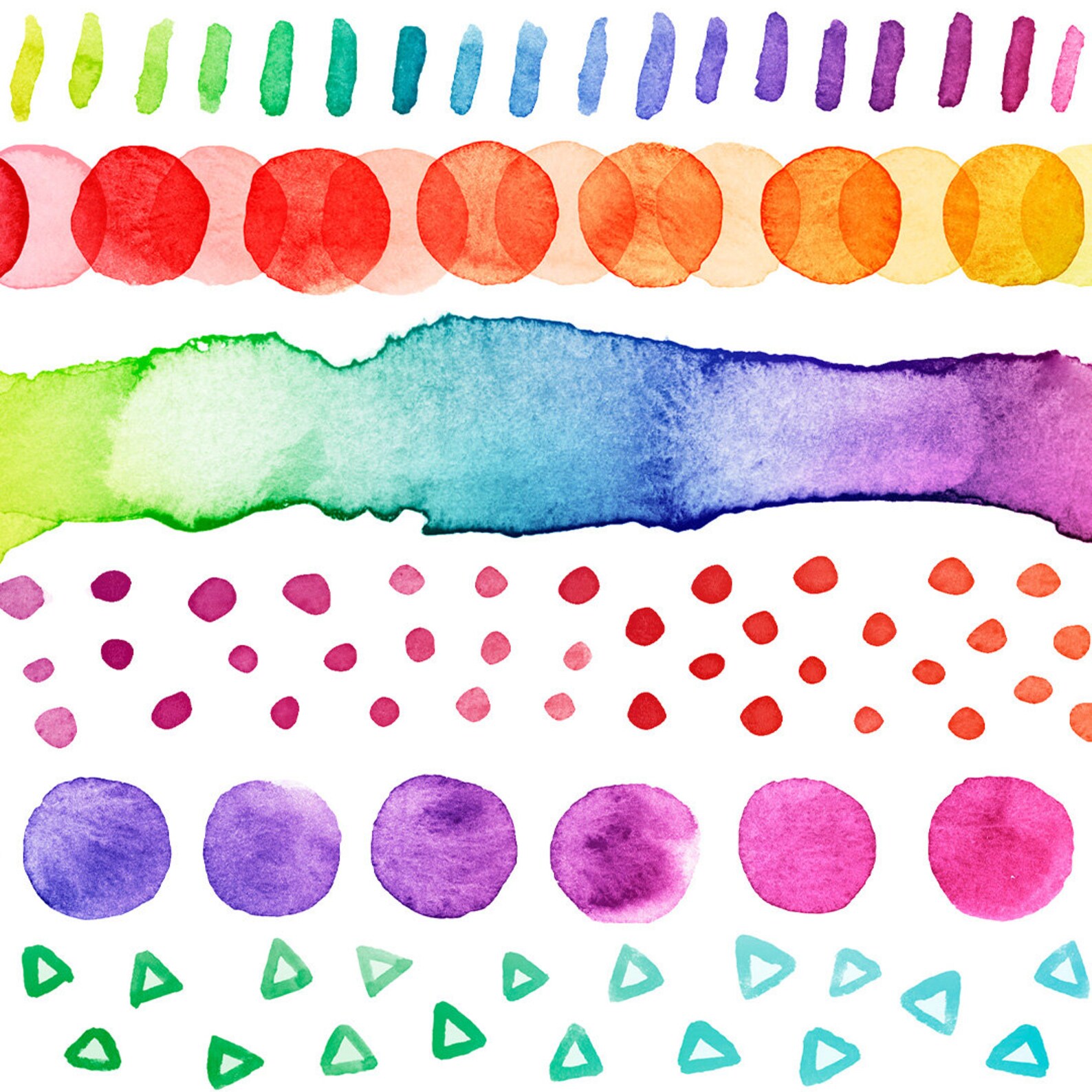 Rainbow Watercolor SLIDE Borders Clipart Elementary Teacher - Etsy