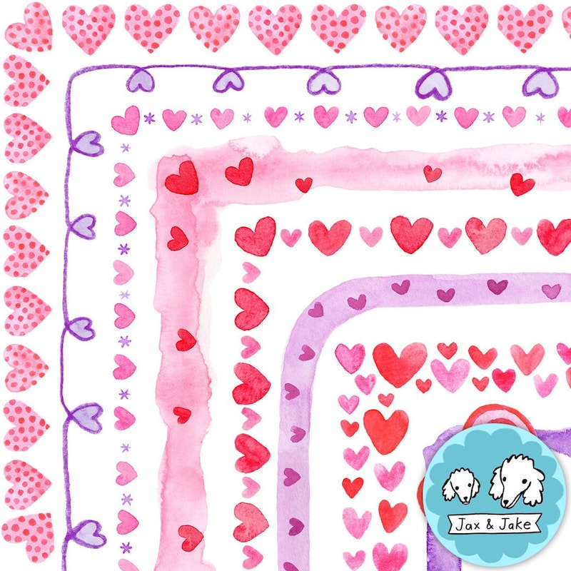 Valentine Border Graphics - Etsy