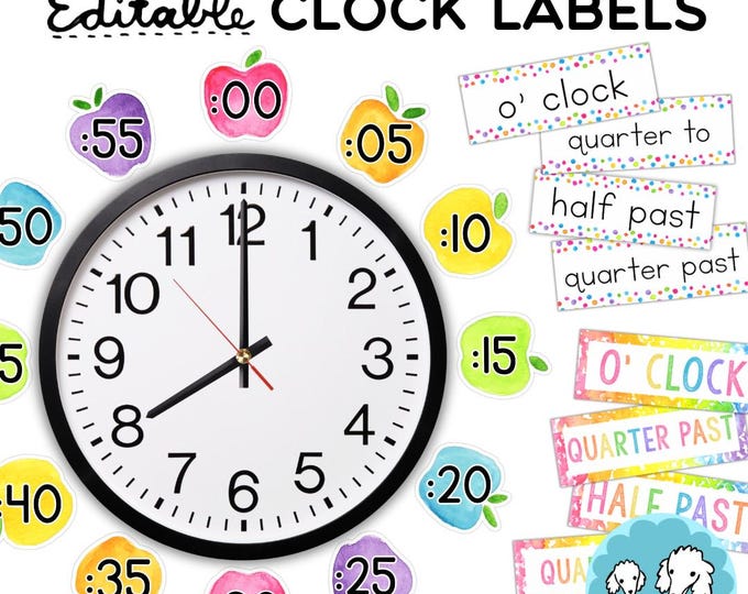Printable Clock Numbers - PDF, Classroom Decor, Teacher Printable ...