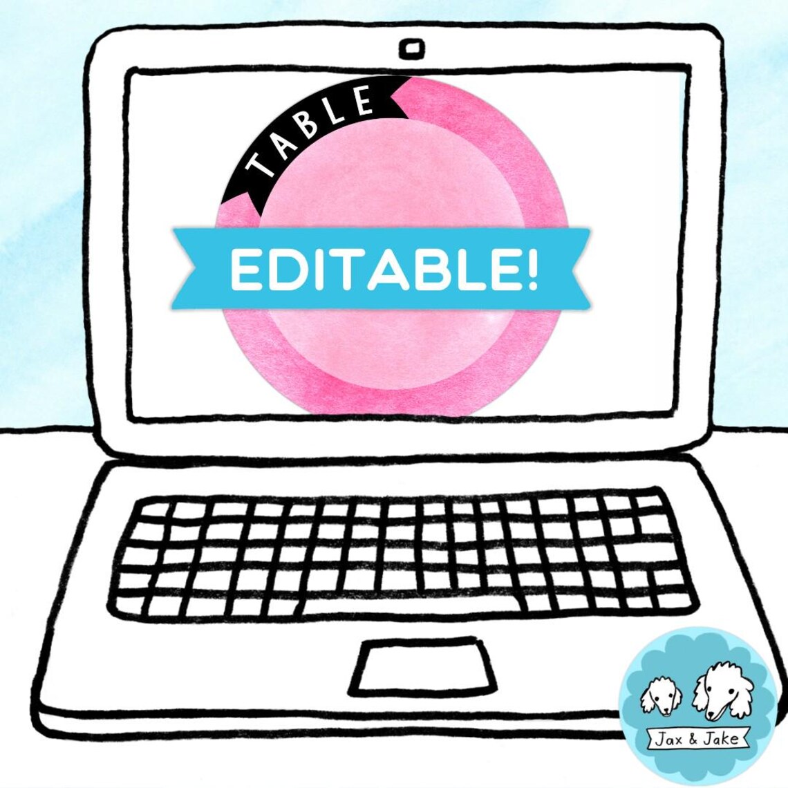 Editable Rainbow Watercolor Table and Group Number Signs Labels 1-8 ...