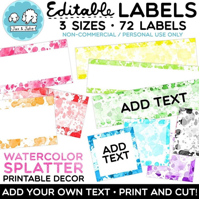 Editable Watercolor Classroom Labels, Student Name Plates, Drawer ...