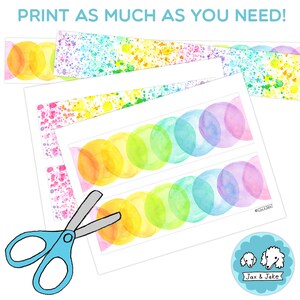 Pastel Rainbow Watercolor Bulletin Board Borders, Classroom Decor for ...