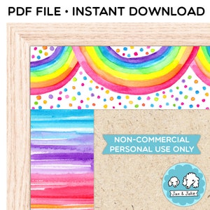 Rainbow Watercolor Editable Banners and Bulletin Board Borders BUNDLE ...