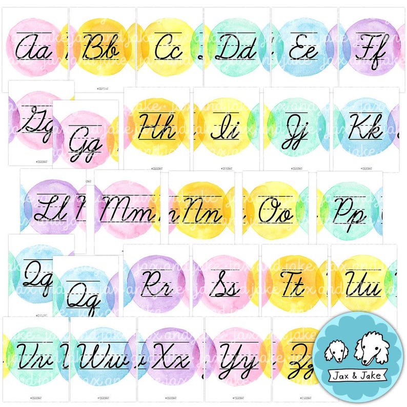 Pastel Rainbow Alphabet Posters, Includes Print and CURSIVE Letters ...