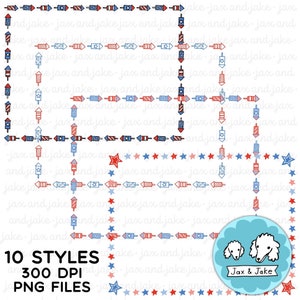 4th of July Clipart Borders - Fourth of July Frames, Fireworks ...