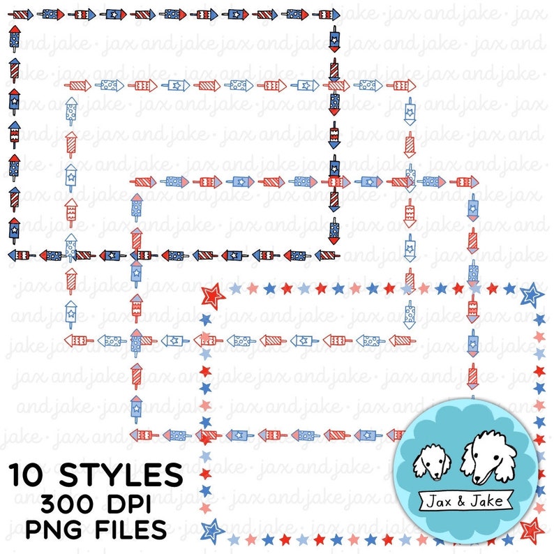 4th of July Clipart Borders - Fourth of July Frames, Fireworks ...
