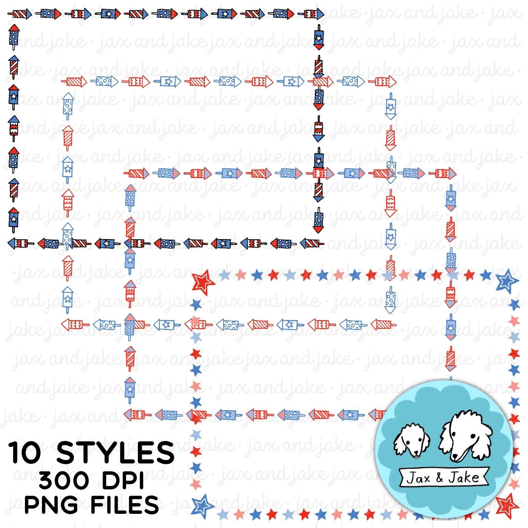 4th of July Clipart Borders - Fourth of July Frames, Fireworks ...