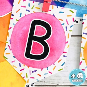 Editable Rainbow Watercolor Birthday Display, Printable Cupcake ...