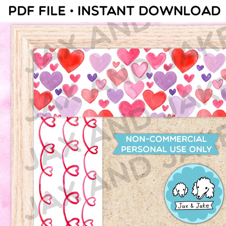 Valentine Bulletin Board Borders - Valentines Day Watercolor Classroom ...