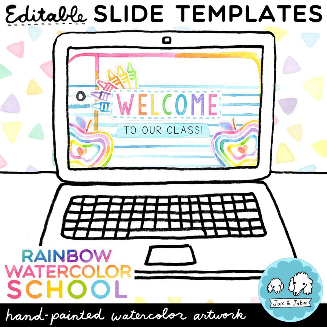 Rainbow Watercolor Back to School Slides Templates for Google Slides ...